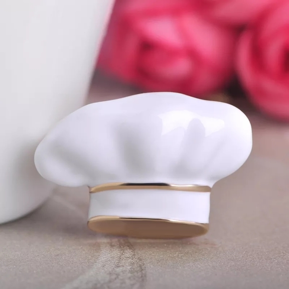 iFashionBox | Jewelry | Gold White Chefs Hat Brooch Pin Metal Pendant ...
